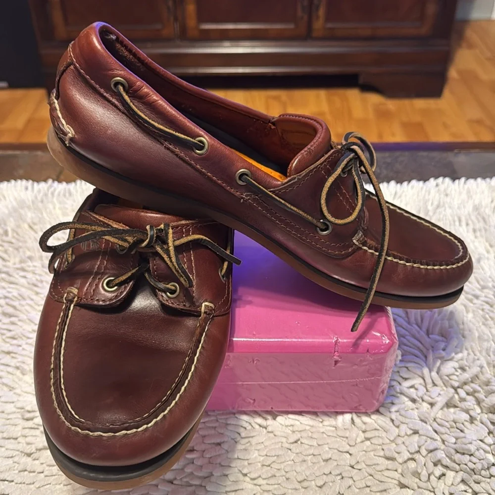 Timberland | Shoes | Timberland Mens Dark Brown Leather Boat Shoes ...